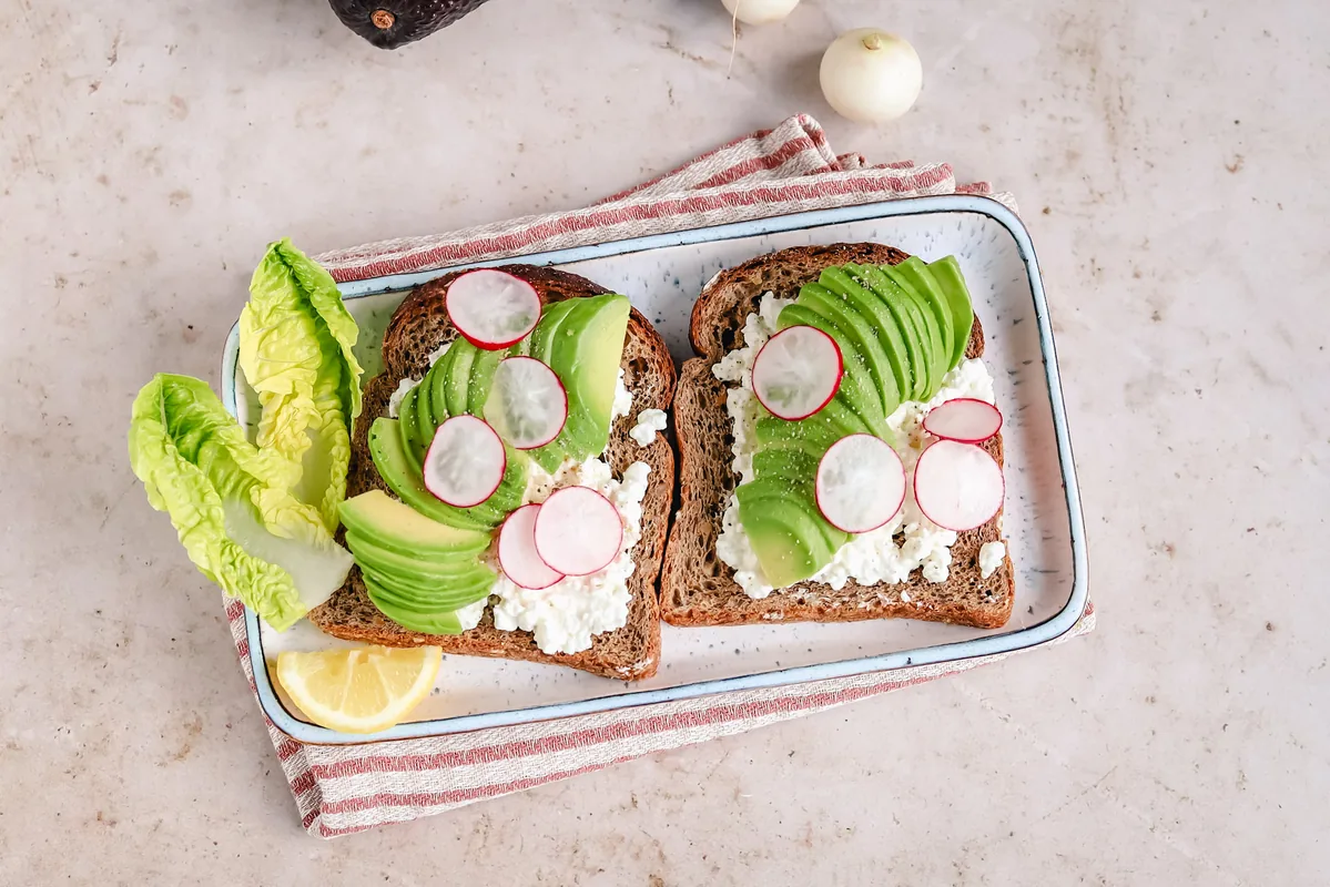 Cottage Cheese, Avocado & Radish Bread | 10g Fiber — FitChef